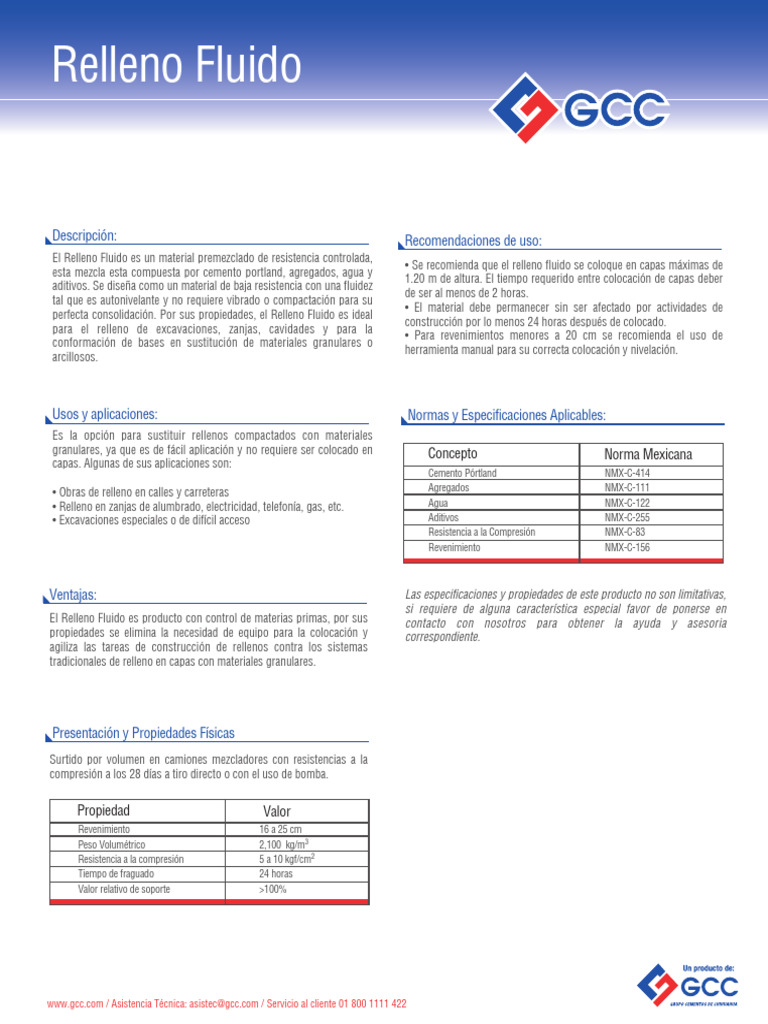 FICHA_TEC-_Relleno_Fluido | PDF | Cemento | Materiales