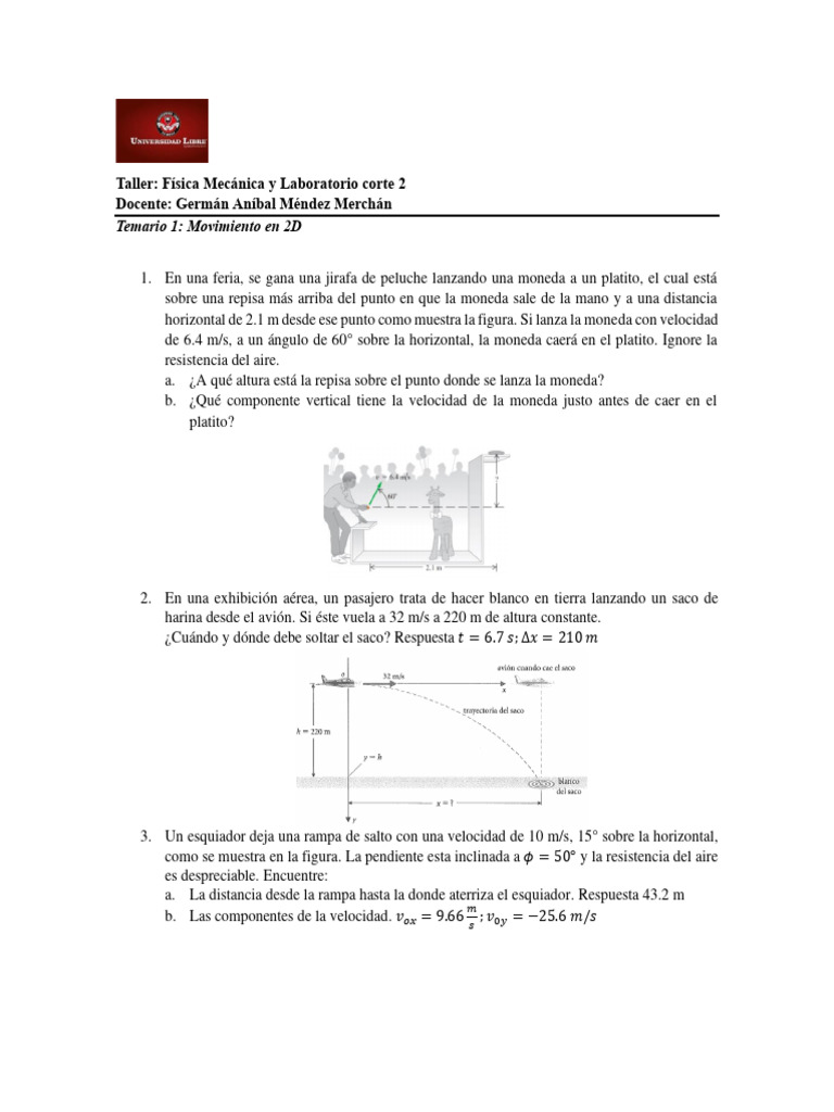 Taller 2 Mecánica Pdf Aceleración Masa