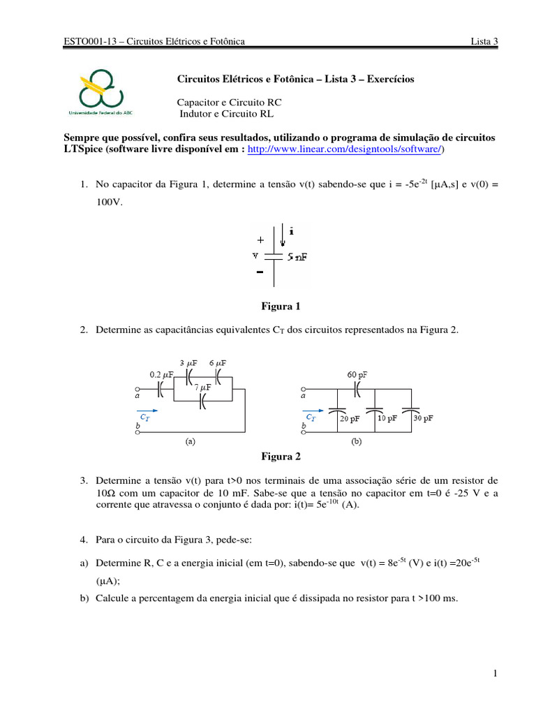 3a Lista de Exercicios 2020 | PDF | Indutor | Rede elétrica