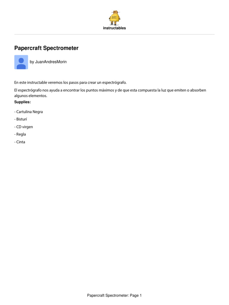 Papercraft Spectrometer | PDF | Disco compacto