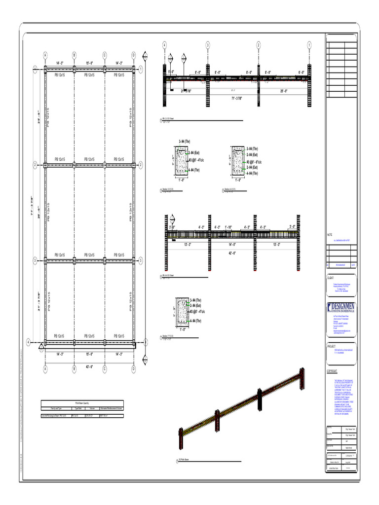 Project2 - Sheet - S-3 - (GL) Plinth Beam Layout Plan | PDF