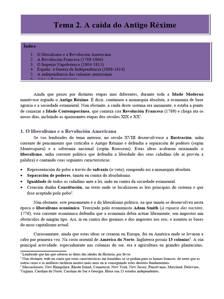Tema 2. A Caã Da Do Antigo RÃ©xime 4 | PDF