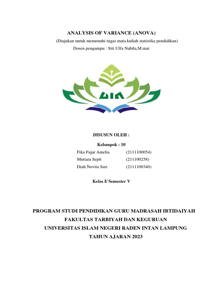 Analysis of Variance (Anova) | PDF