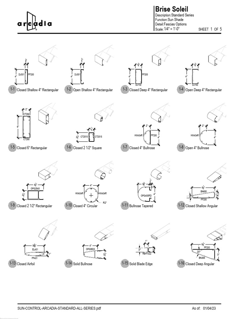 Sun-Control-Arcadia-Standard-ALL-Series | PDF