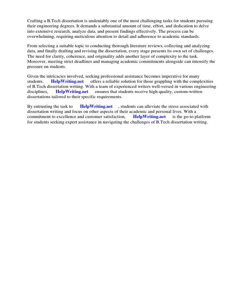 B.tech Dissertation | PDF | Thesis