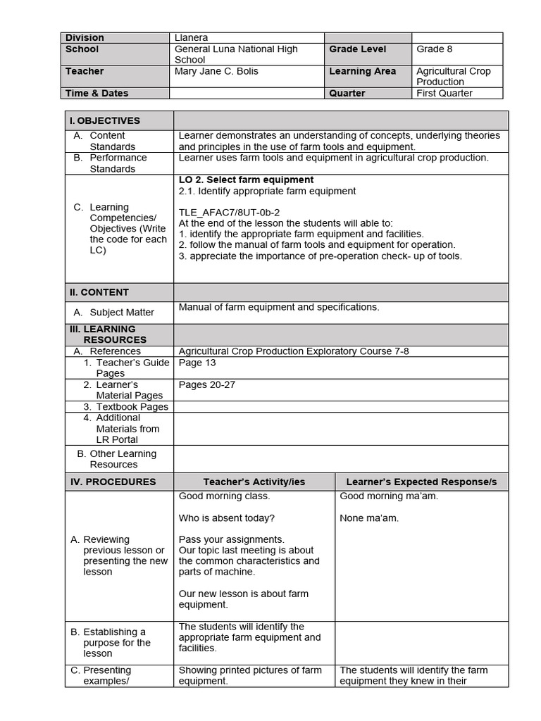 Agri Crop Production Pdf Tractor Learning