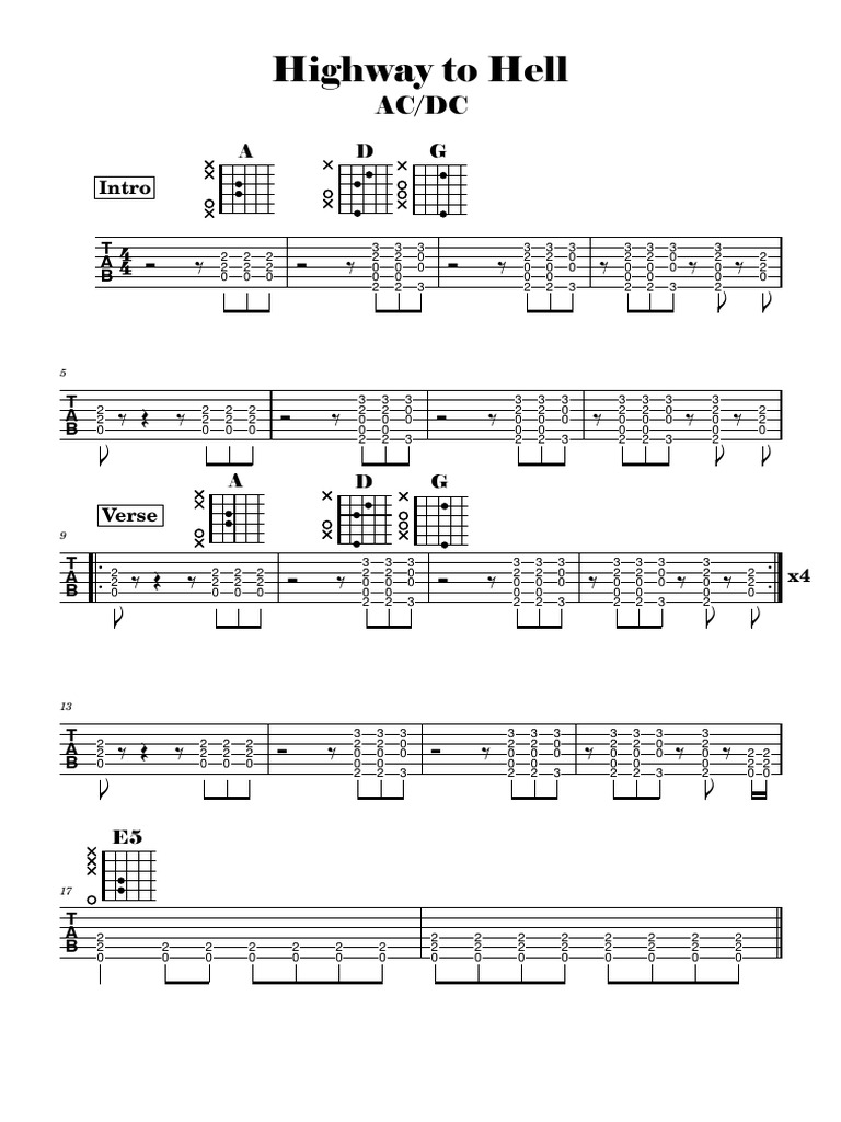Highway To Hell | PDF | Hard Rock | Songs Written