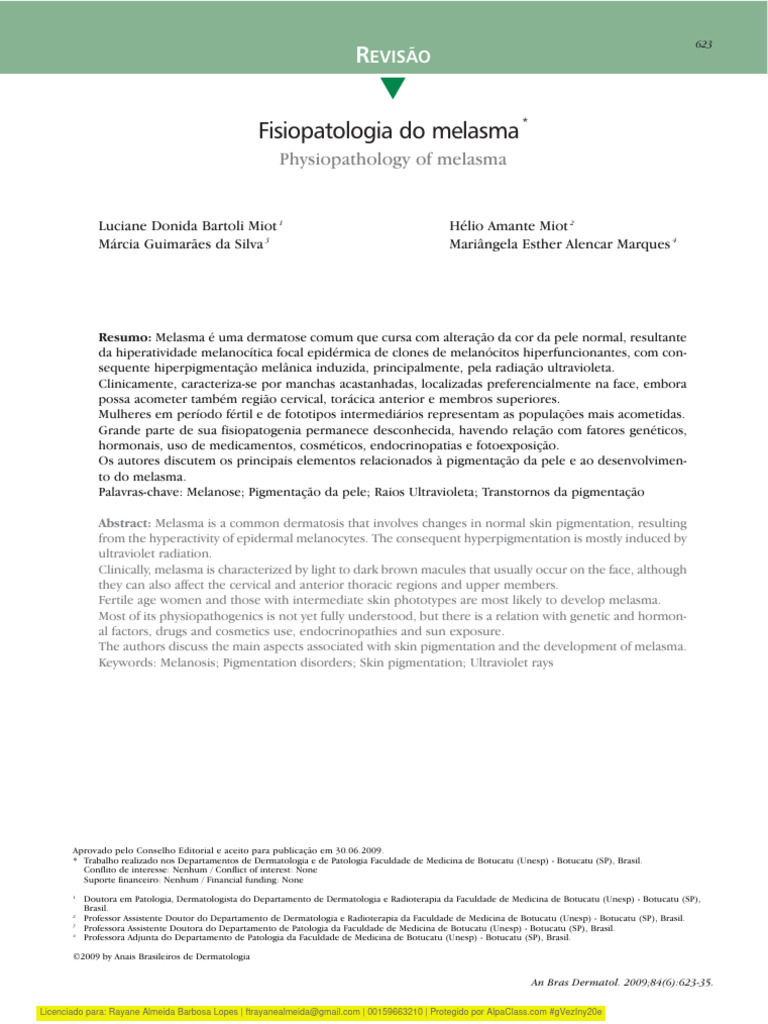 90540-105243-Artigo Fisiopatologia Do Melasma Aline Brito Experts | PDF ...