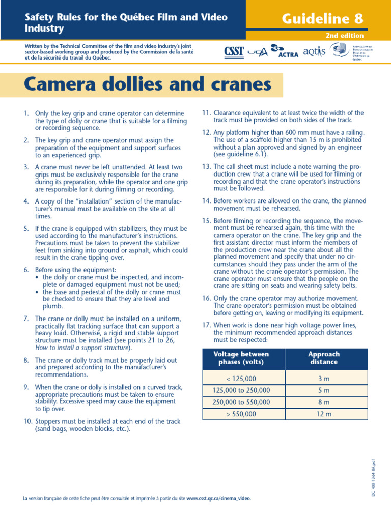 Camera Dollies and Crane Safety | PDF | Crane (Machine)