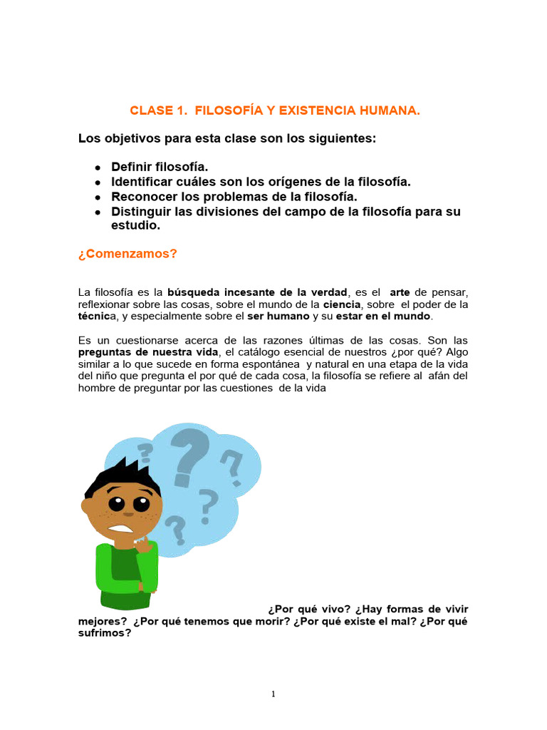Clase 1 Filosofia y Existencia Humana 1 | PDF | Realidad | Conocimiento