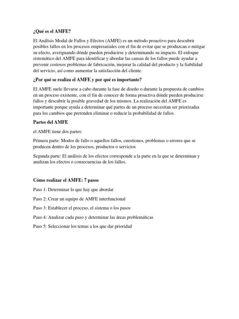 Qué Es El AMFE | PDF