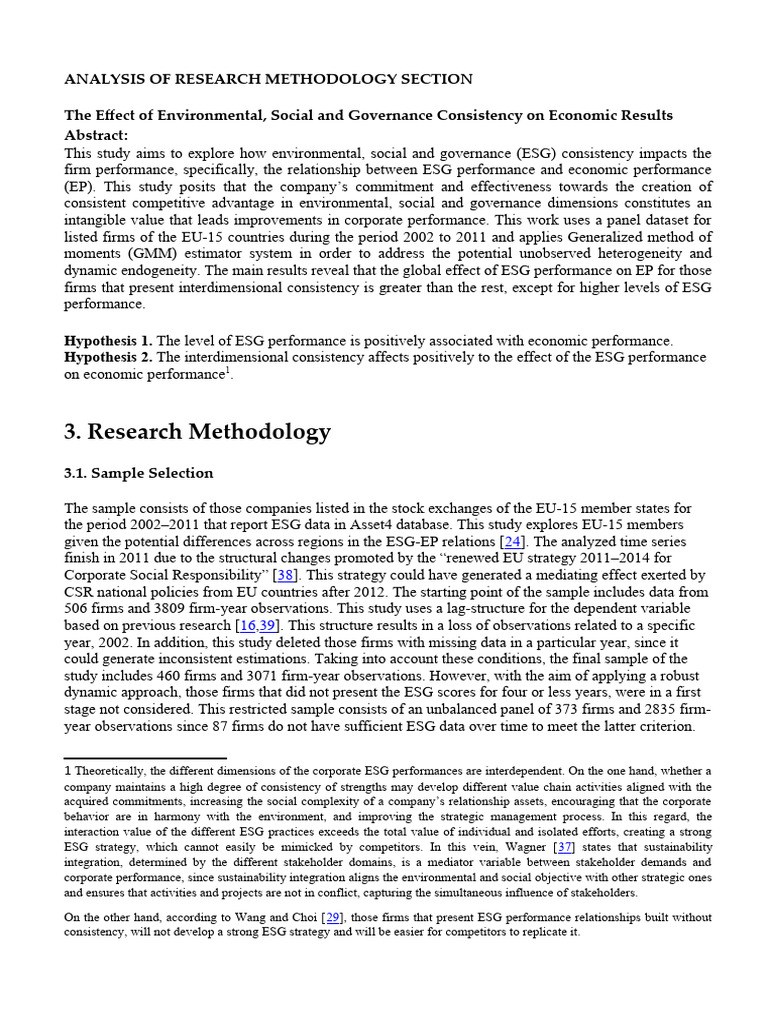 ANALYSIS OF Research Methodology (Shchgelova M.) | PDF | Endogeneity (Econometrics) | Econometrics