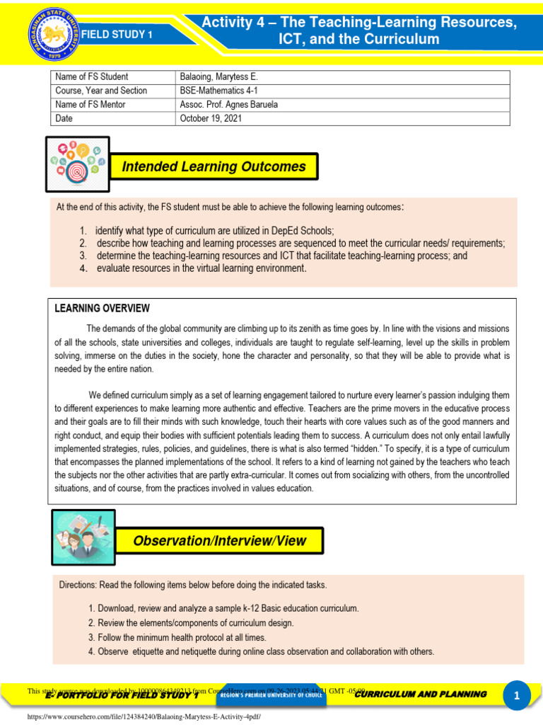 APAI7ZA01 | PDF | Curriculum | Educational Technology