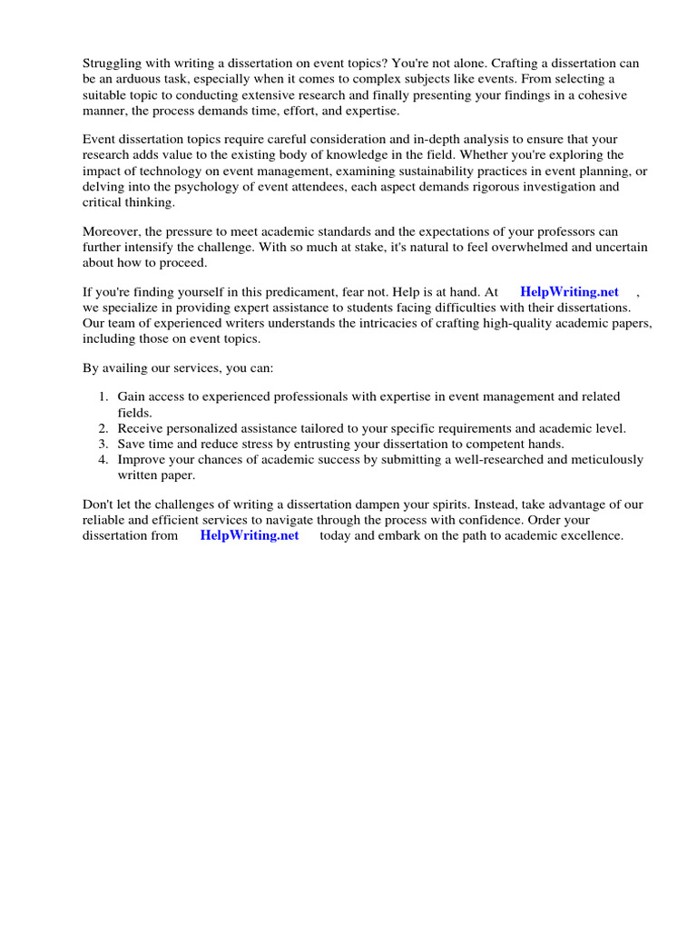 Event Dissertation Topics | PDF | Thesis | Social Media