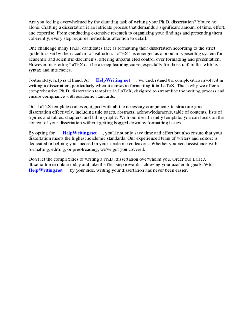 PHD Dissertation Template Latex | PDF | Thesis | Apa Style