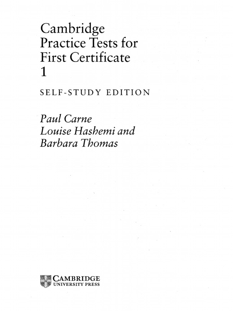 Cambridge Practice Tests For First Certi | PDF