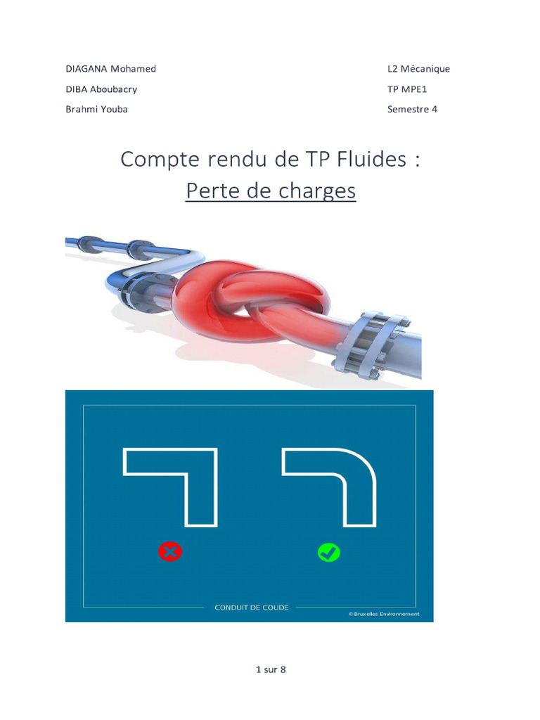 TP Perte de Charge Diagana 2023 | PDF