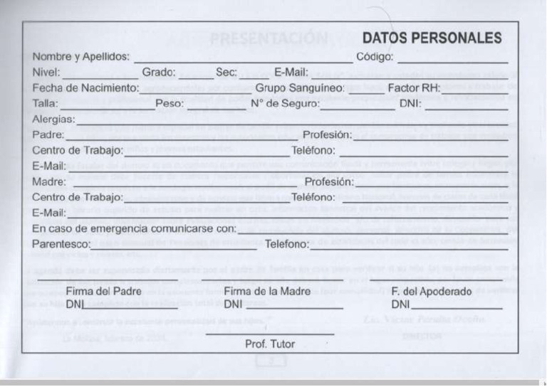 DATOS DEL ESTUDIANTE | PDF