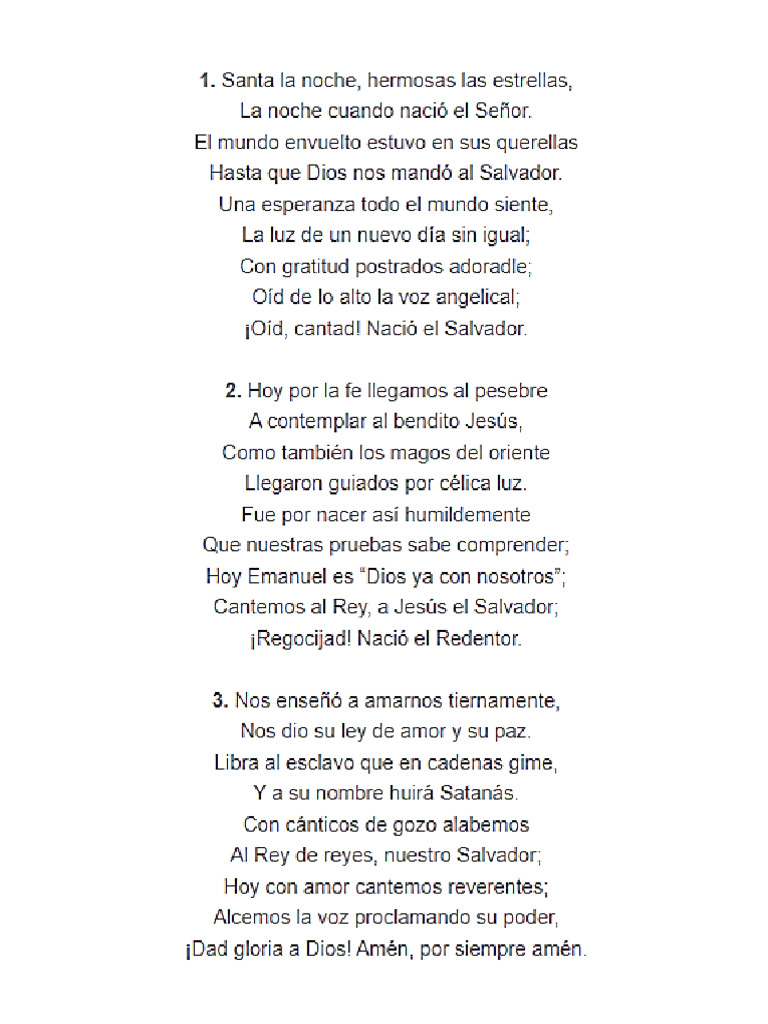 Letra Santa La Noche 1 | PDF