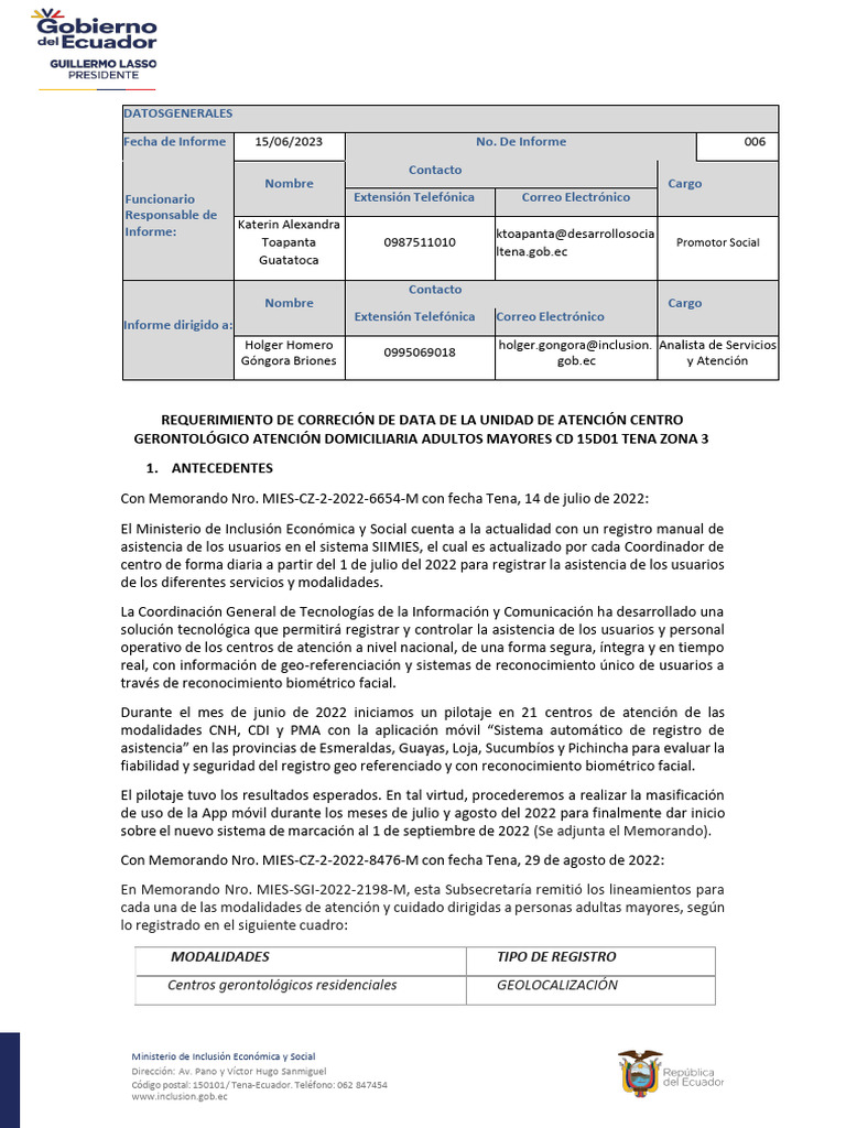 INFORME SARA ZONA 4 15062023-Signed | PDF | Internet | Tecnologías de la información