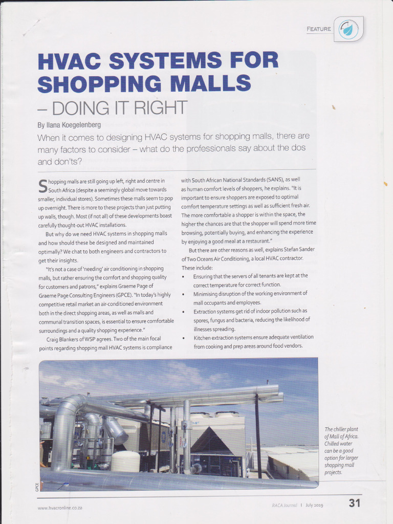 Hvac Systems For Shopping Malls | PDF