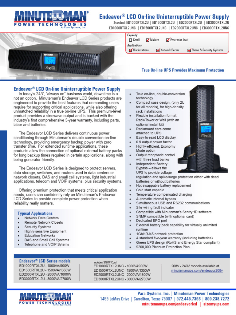 EndeavorLCD_Data_Sheet (1) | PDF | Computer Engineering | Electricity