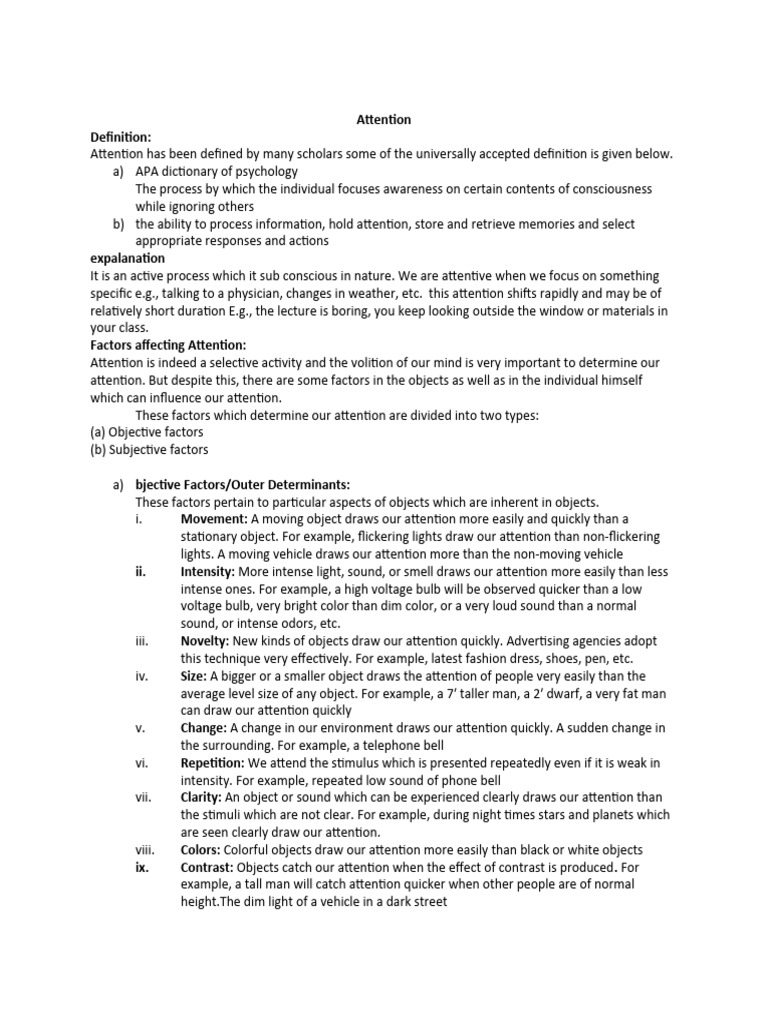 Attention Pdf Attention Behavioural Sciences