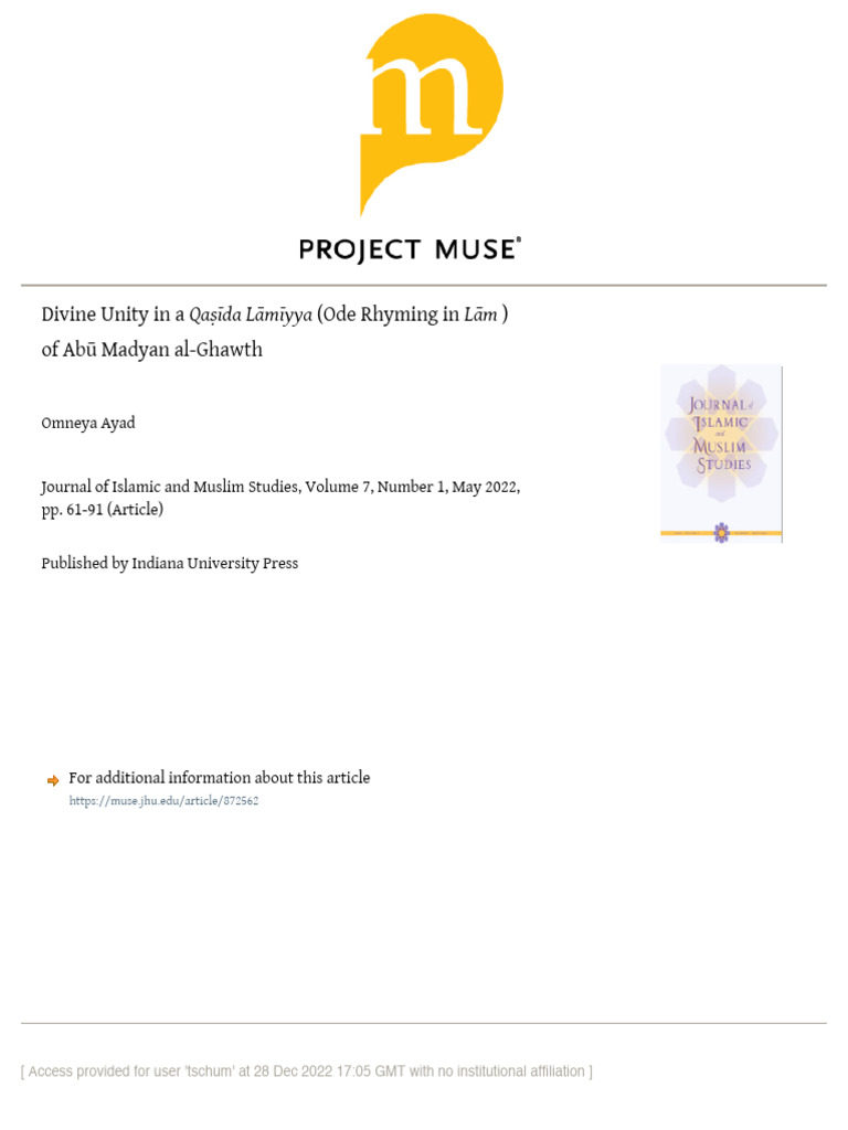 Divine Unity in A Qaida Lamiyya Ode Rhy | PDF | Sufism | Tawhid