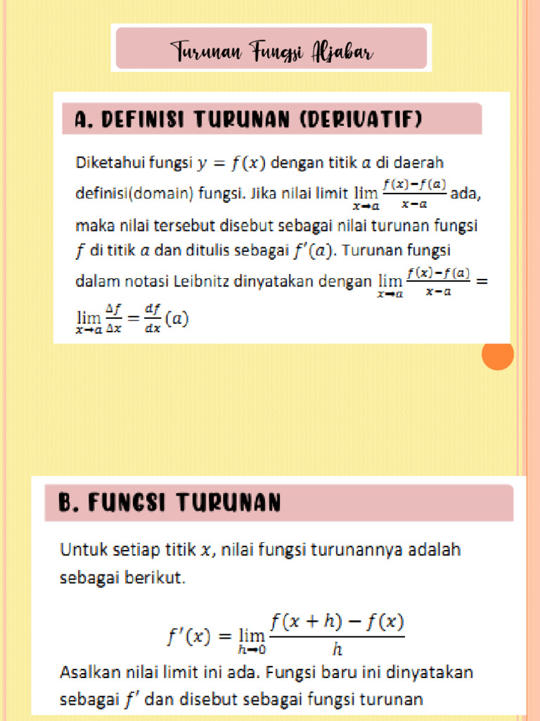 Turunan Fungsi Aljabar | PDF