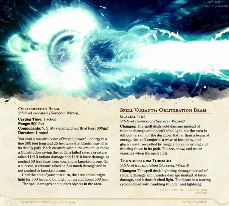 D&D Unleashed -- Obliteration Beam and Variants (1p0) | PDF