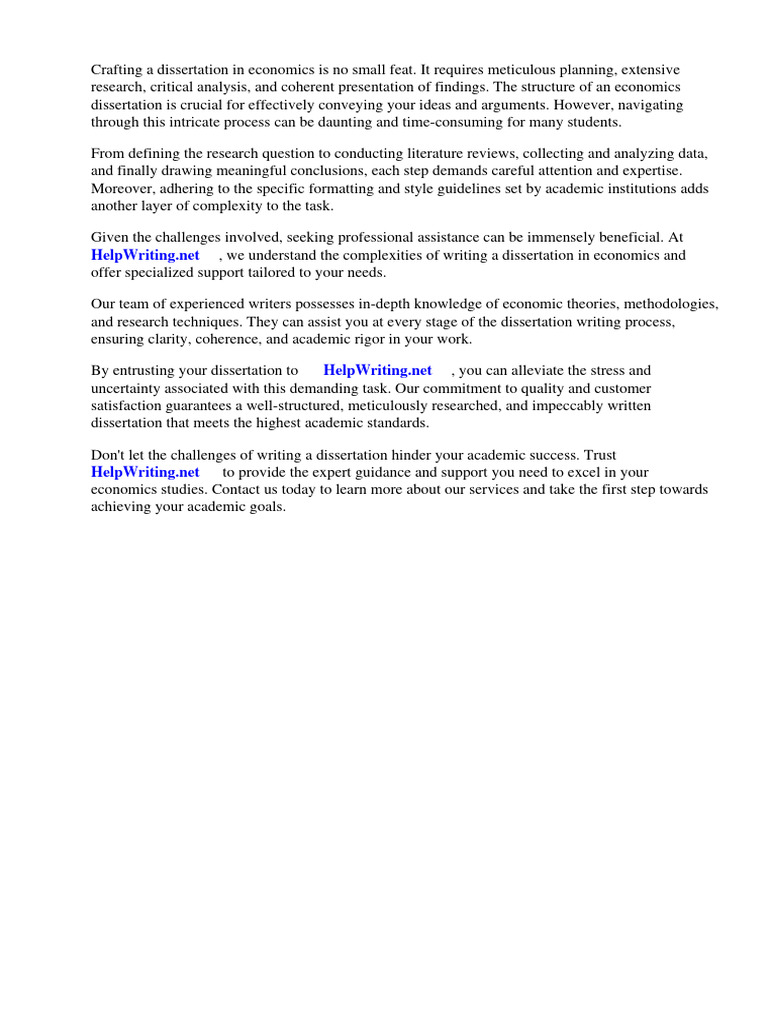 Economics Dissertation Structure | PDF | Thesis | Economics