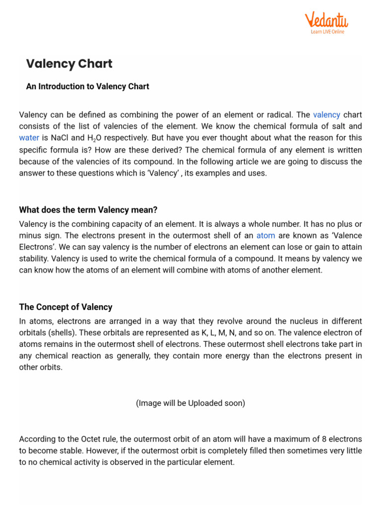 Valency Chart | PDF