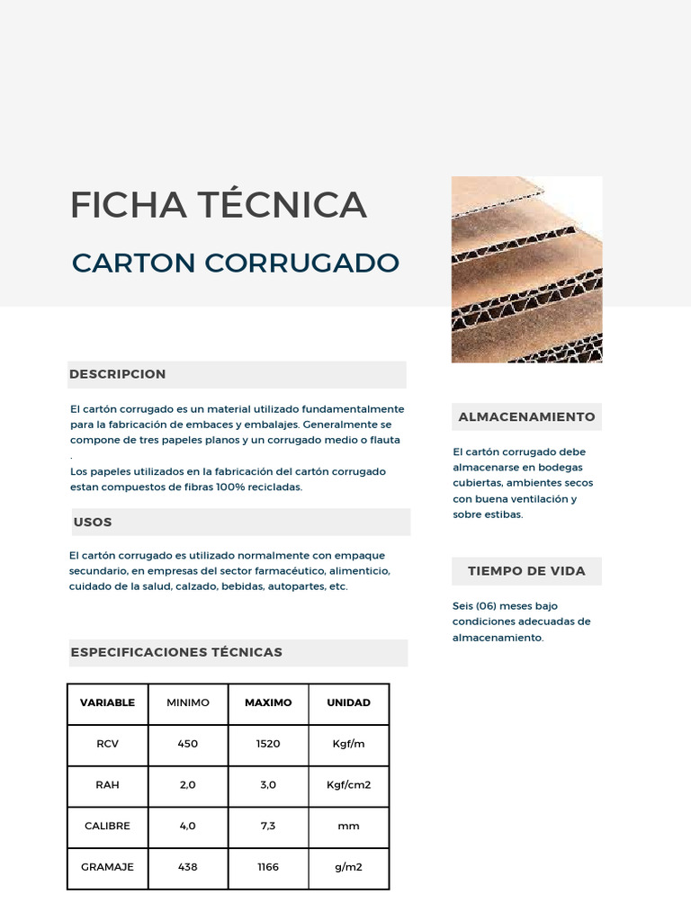 Fichas Técnicas | Descargar gratis PDF | Cartón | Papel