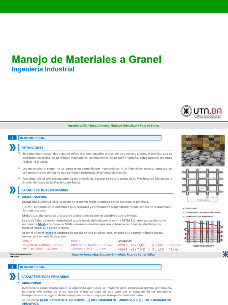 Apuntes Clases 27 y 28 - Manejo de Graneles Sólidos | PDF | Neumático ...