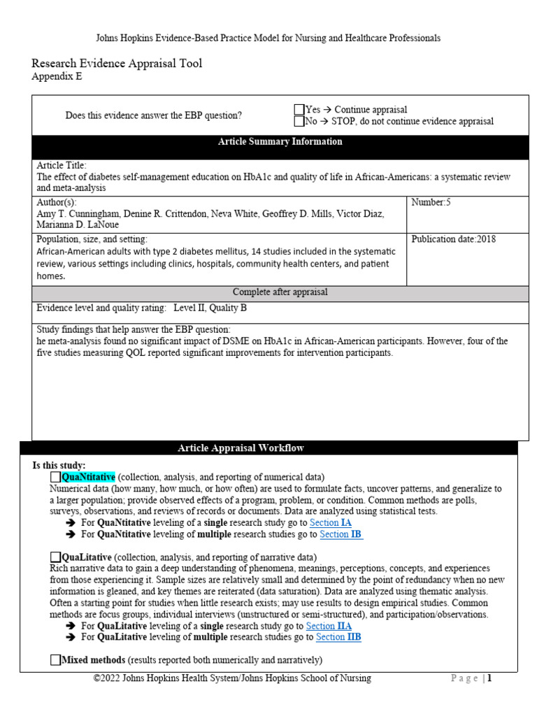 Appendix E - D | PDF | Evidence Based Medicine | Quantitative Research