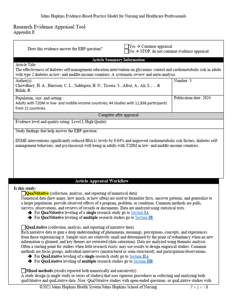 Appendix E - B | PDF | Evidence Based Medicine | Quantitative Research