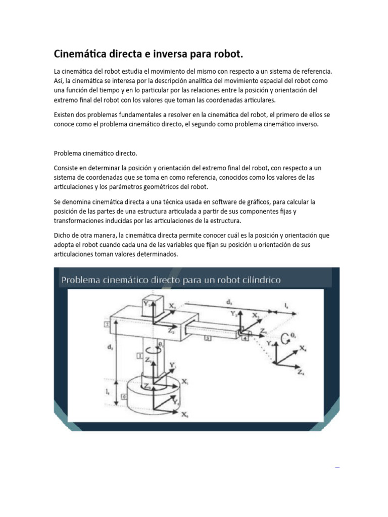 Cinemática Directa e Inversa para Robot | PDF