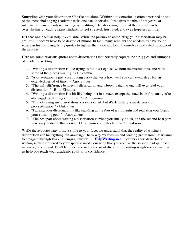 Funny Quotes About Dissertation | PDF | Thesis | Essays
