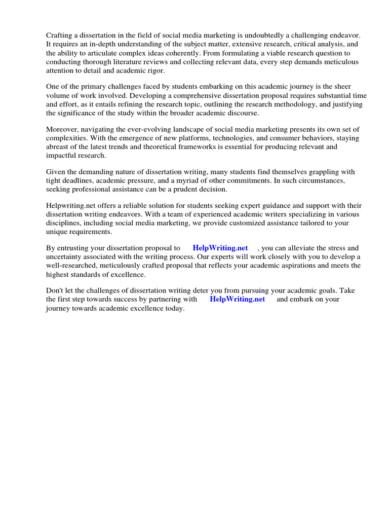 Social Media Marketing Dissertation Proposal Pdf Social Media