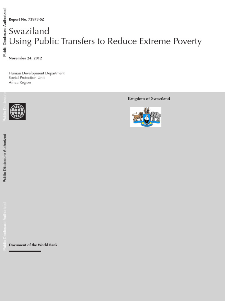 Swaziland Using Public Transfers To Reduce Extreme Poverty | PDF ...
