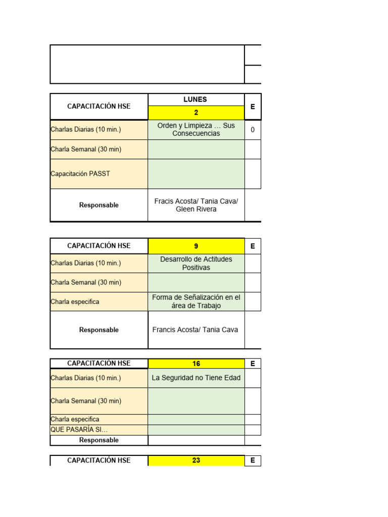 Programa HSE - Setiembre 2019 | PDF
