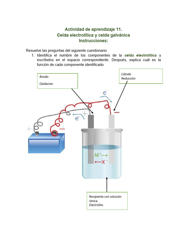 Celda Electrolítica y Celda Galvánica - QUIMICAIII | PDF