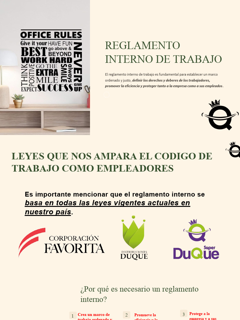 REGLAMENTO-INTERNO-DE-TRABAJO diapo | PDF | Derecho laboral | Business