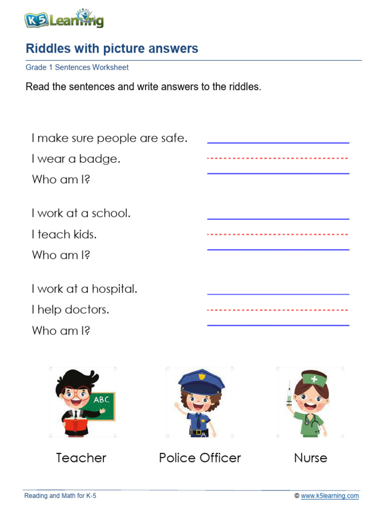 Grade 1 Riddles Picture Clues | PDF