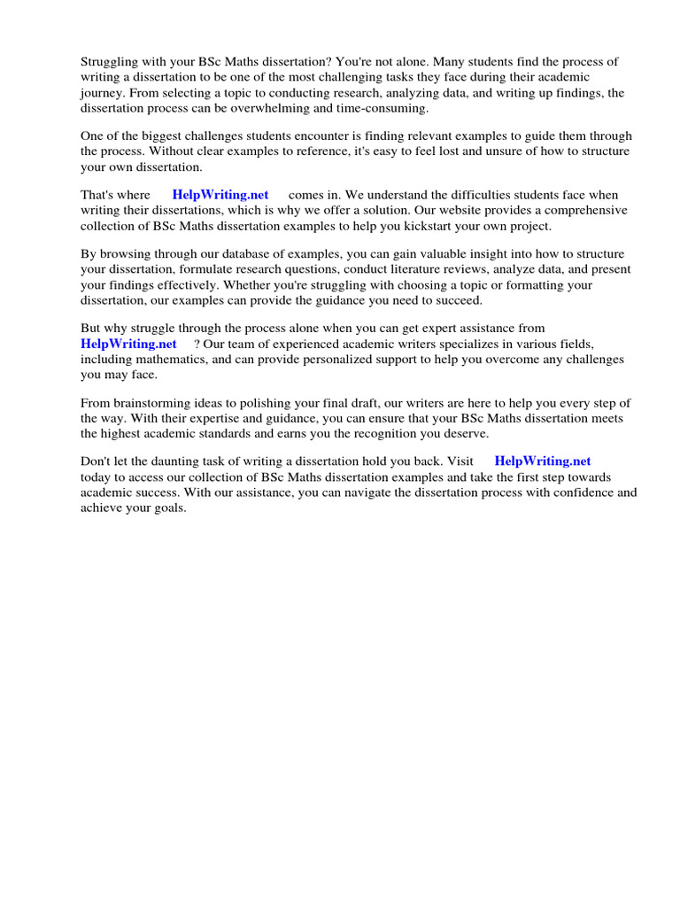BSC Maths Dissertation Examples | PDF | Thesis | Mathematics
