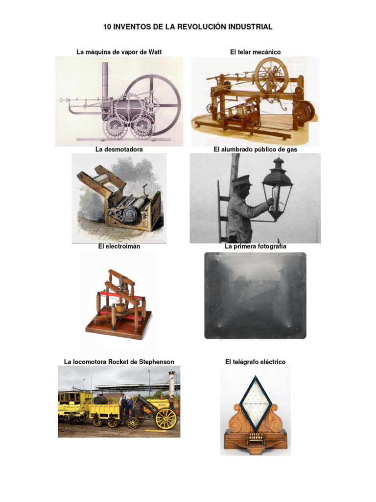 Inventos Clave de la Revolución Industrial | PDF | Ciencia y matemáticas
