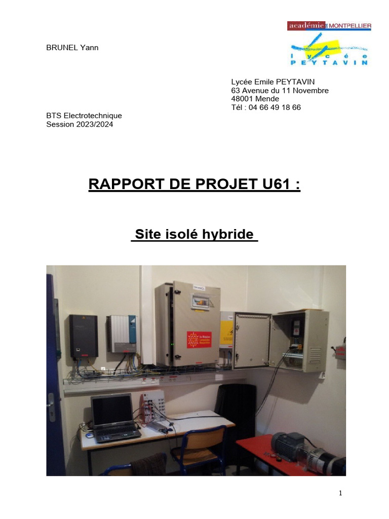Rapport de Projet | PDF | Panneau solaire | Énergie éolienne