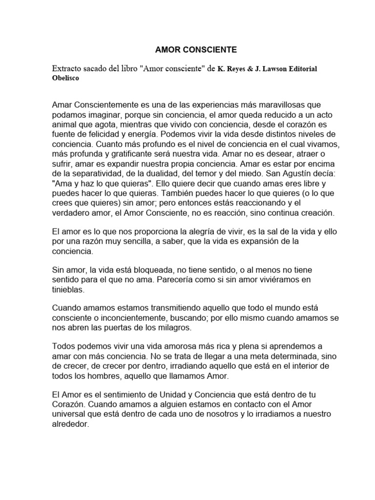 Amor Consciente: Claves para Crecer | PDF | Amor | Perdón