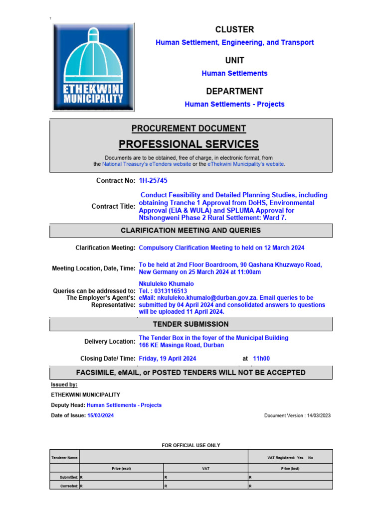 1H-25745 - Tender Document | PDF | Business
