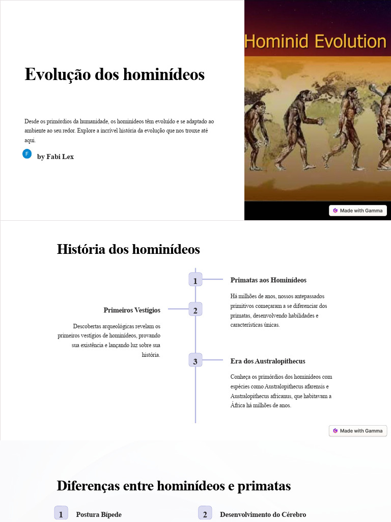 Evolucao Dos Hominideos | PDF | Homo | Hominidae